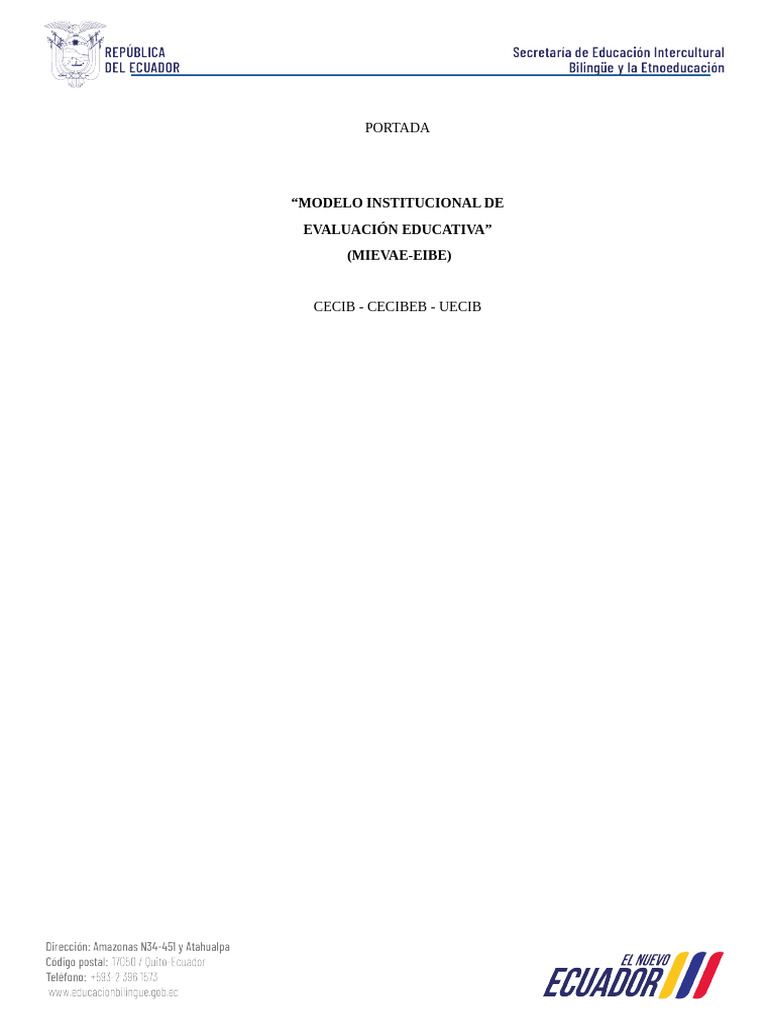 Estructura Modelo Institucional de Evaluación, EIBE | PDF | Evaluación | Enseñando
