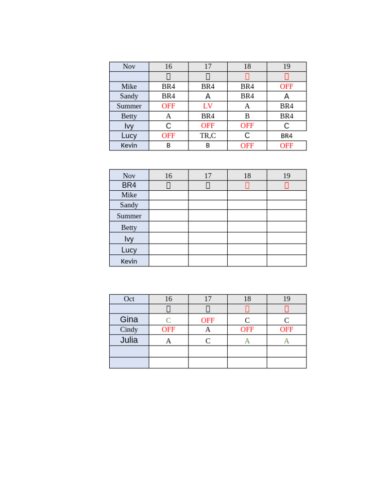 Schedule Nov | PDF