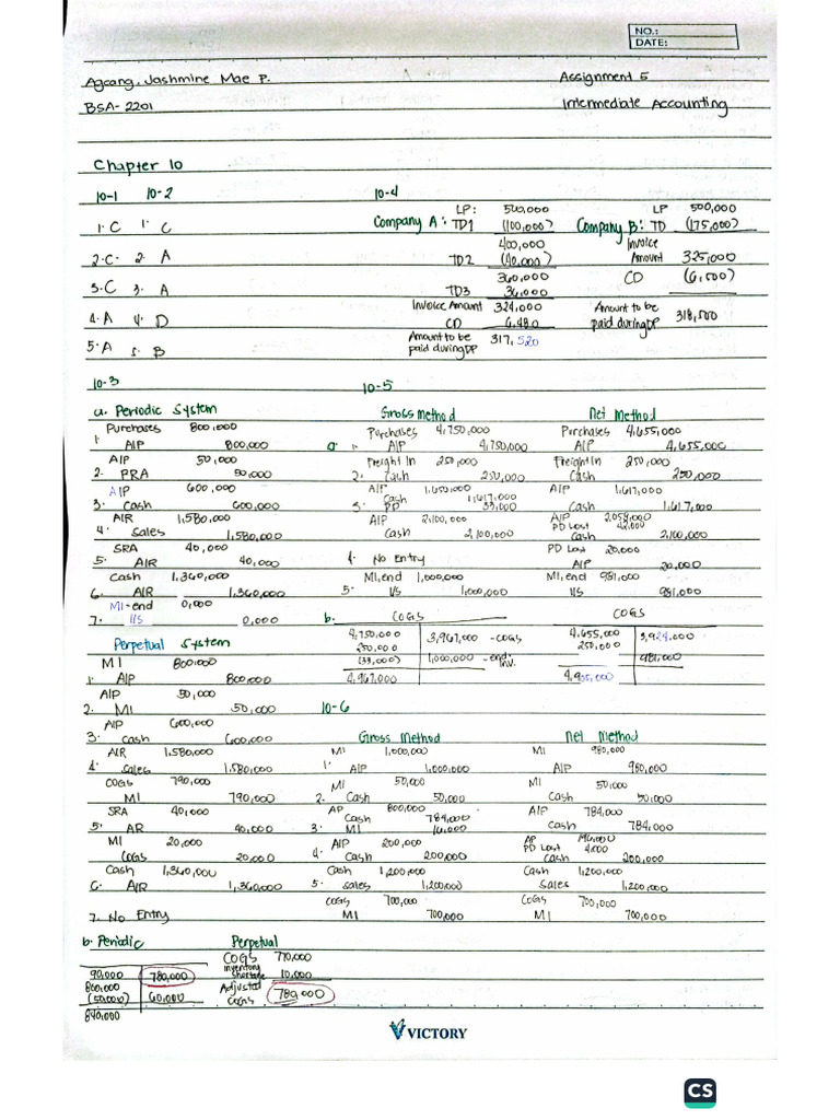 ACC 205 Assignment 05 - Agcang, Jashmine Mae | PDF