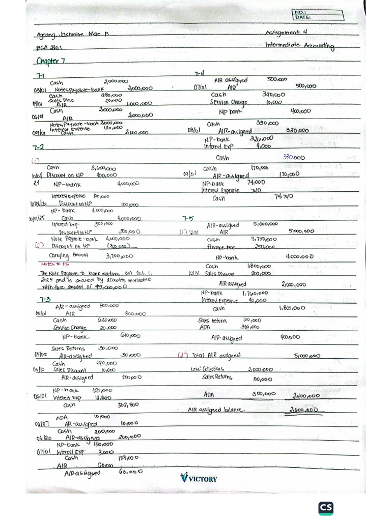 ACC 205 Assignment 4 - Agcang, Jashmine Mae | PDF
