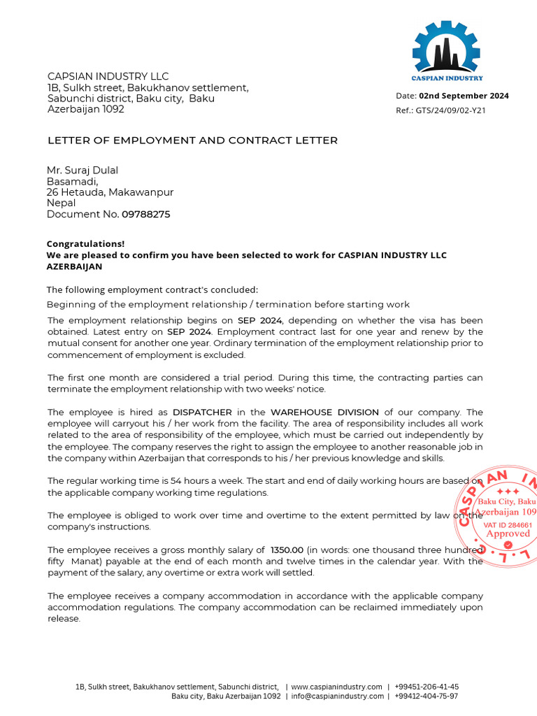 CapsianIndusty - Dulal Suraj | PDF | Employment | Salary