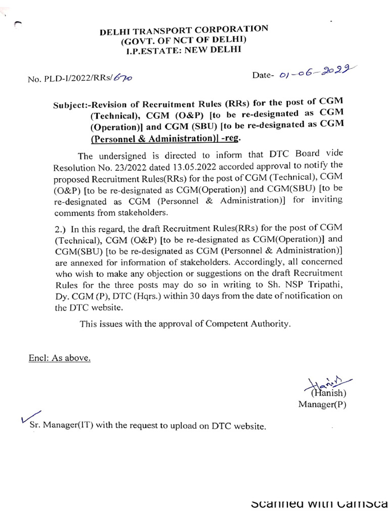 DTC DELHI - GOV.IN Revision | PDF
