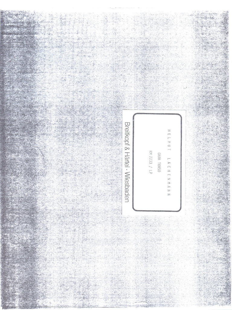 Helmut Lachenmann Gran Torso Quartet Full Score Partitura PDF | PDF