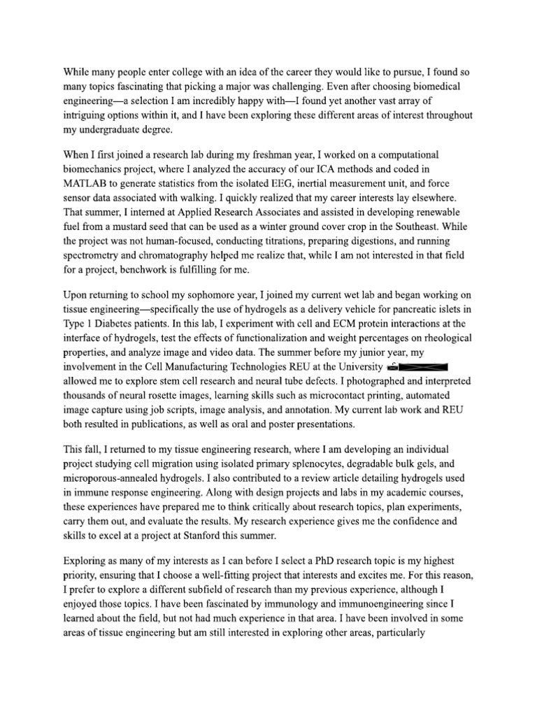 Statement of Purpose - Exemplar 4 | PDF