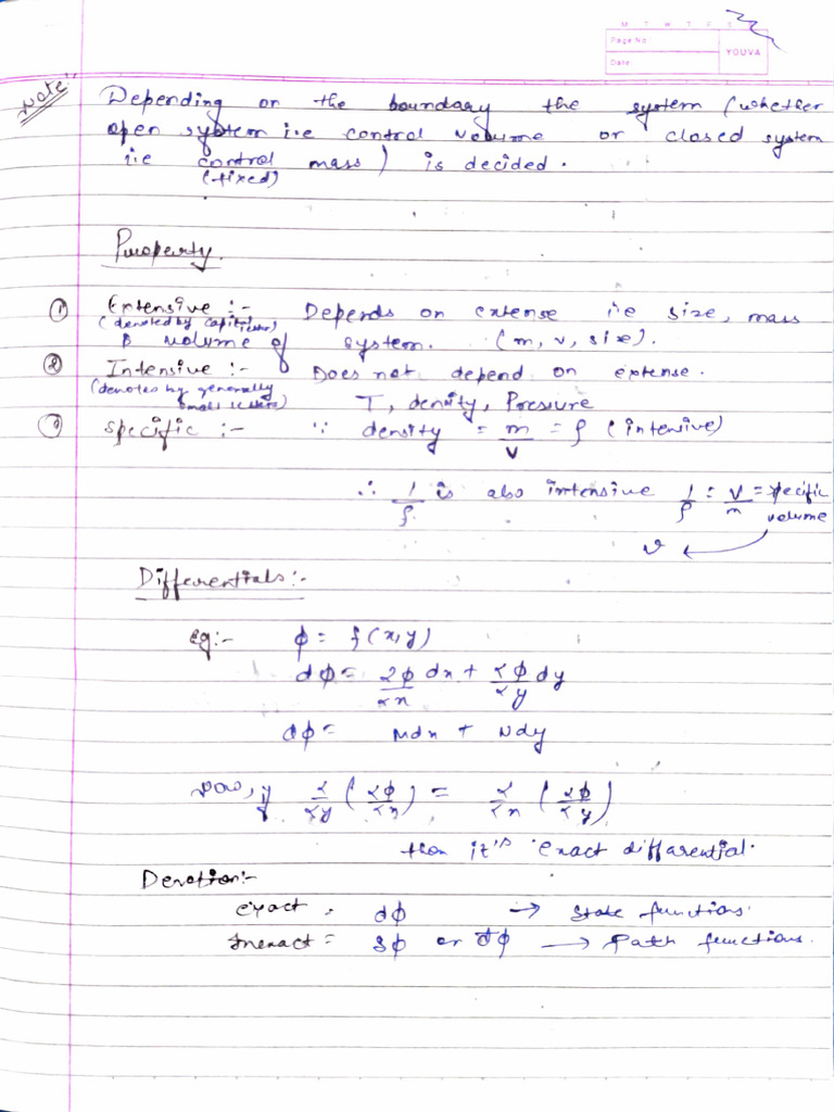 Thermodynamics Notes Test 1 | PDF