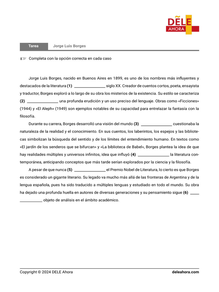 Prueba de Gramatica - Jorge-Luis-Borges | PDF