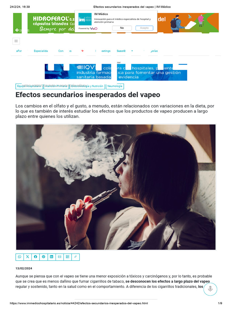 Efectos del vapeo en el gusto y olfato | PDF | Cigarrillo electrónico