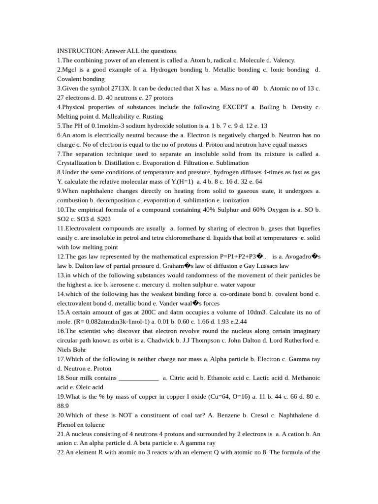 Rectified Sss1 | PDF | Chemical Bond | Gases