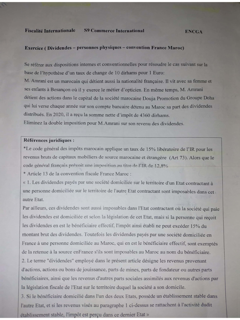 Fisca Exercice Prof | PDF