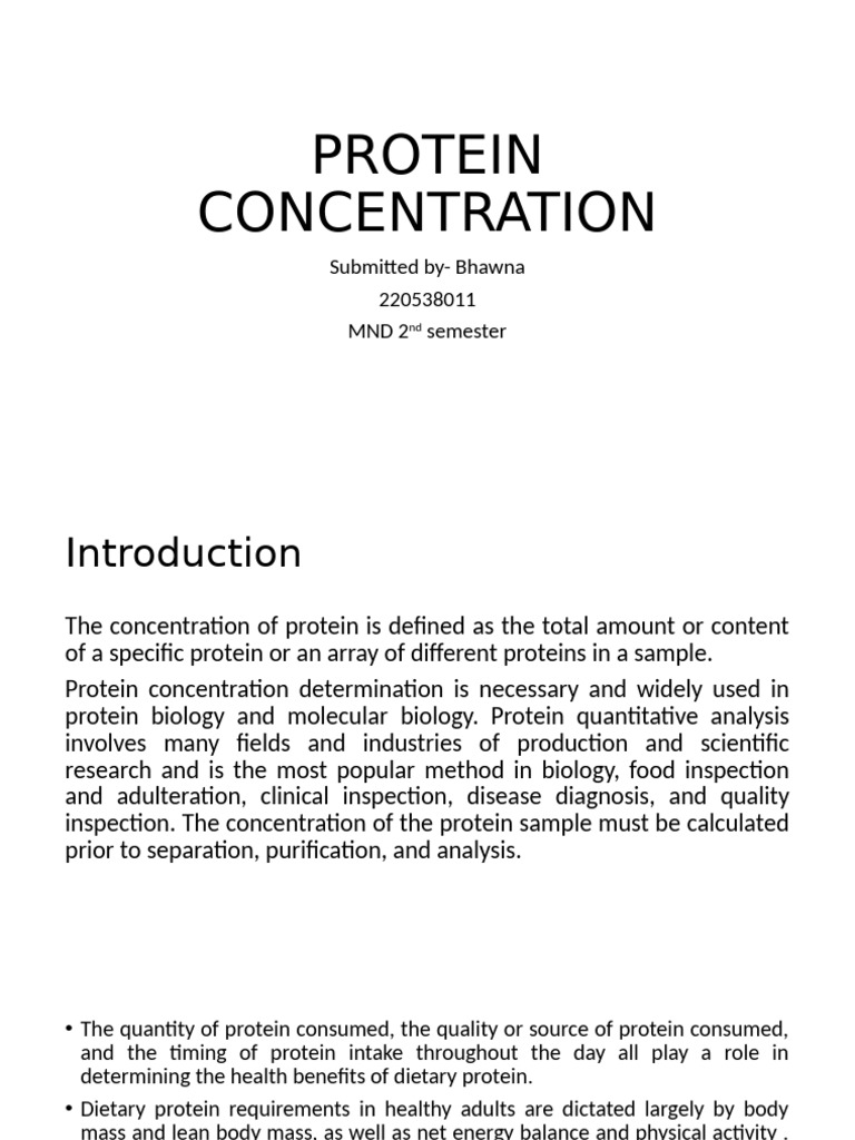 Protein Concentration | PDF | Proteins | Biochemistry