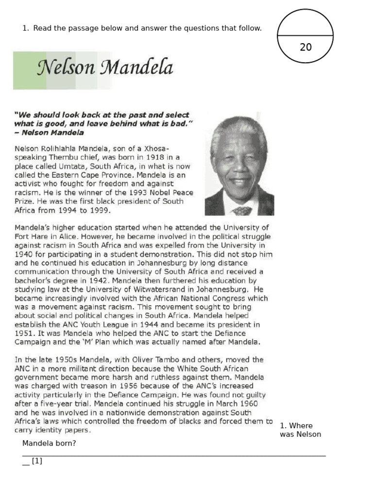Read The Passage Below and Answer The Questions That Follow | PDF ...