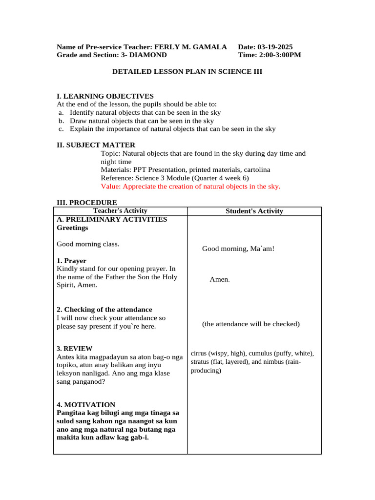 DLP Science Grade 3 - Diamond | PDF