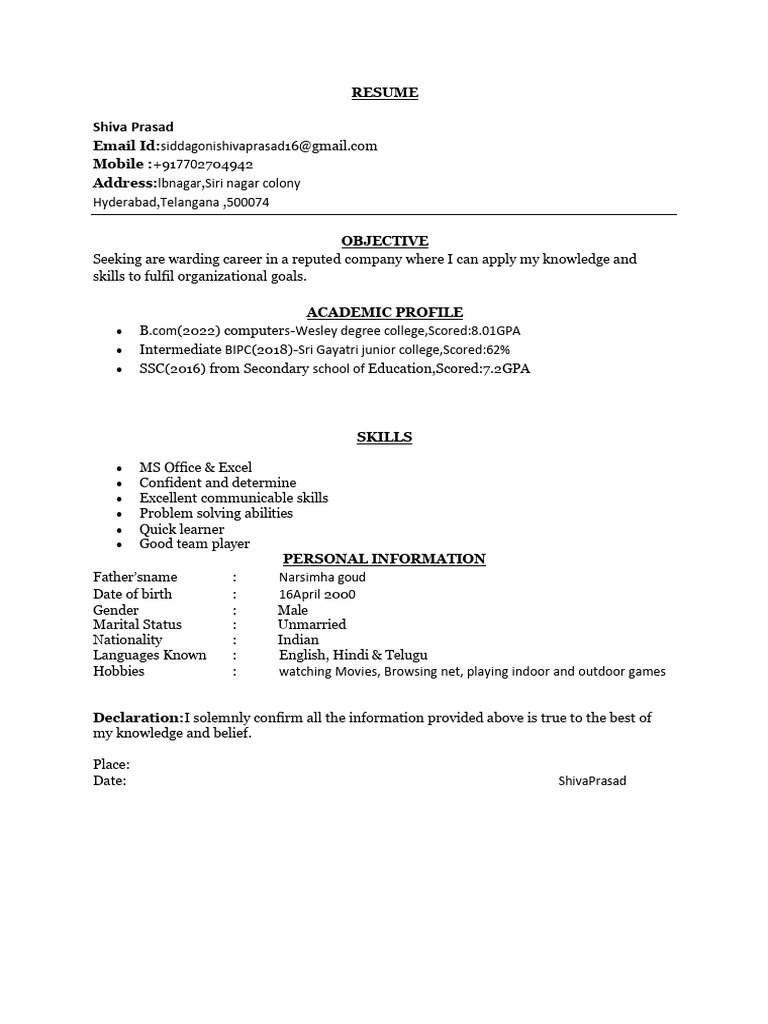 ShivaPrasad CV (1) | PDF