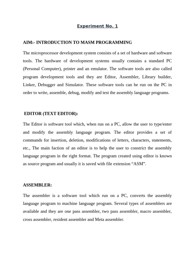 Introduction to MASM Programming | PDF | Assembly Language | Software