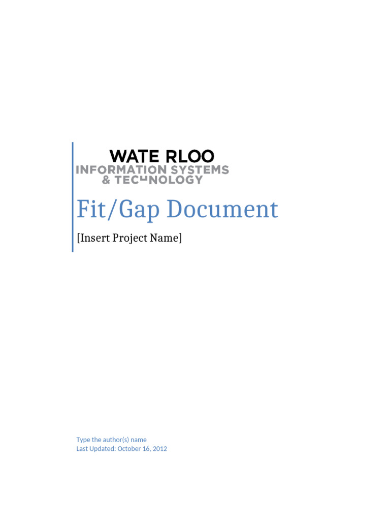 Fit/Gap Analysis Template Guide | PDF