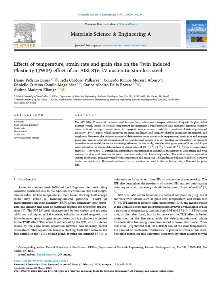 Effects of Temperature, Strain Rate and Grain Size On The Twin Induced ...