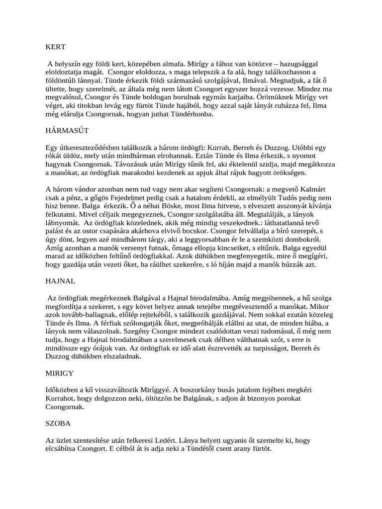 Vörösmarty Csongor Vezérfonal | PDF
