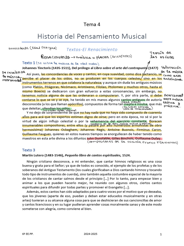 Textos-Tema 4-El Pensamien. to Musical en El Renacimiento | PDF | Himnos