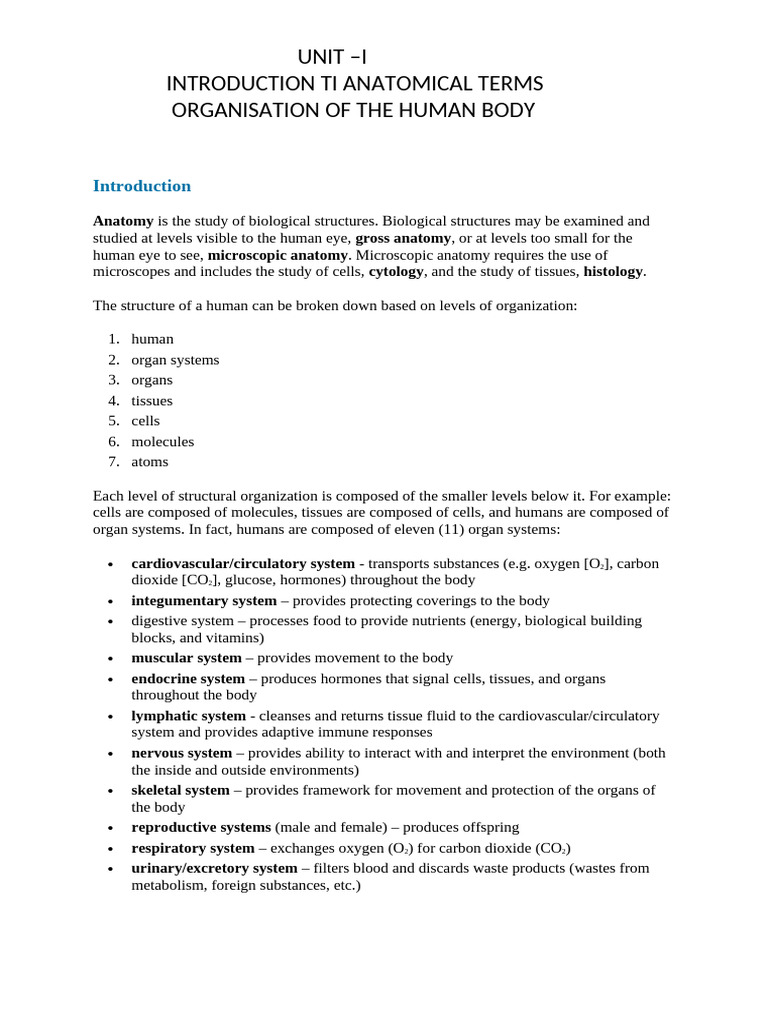 Introduction to Human Body Anatomy | PDF | Vertebral Column | Human Body