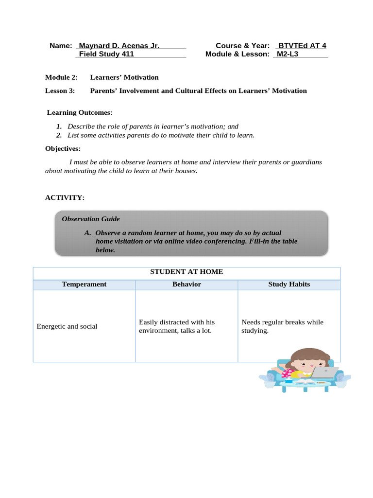Acenas, Maynard D - Module-2 - Lesson3 | PDF | Motivation | Motivational