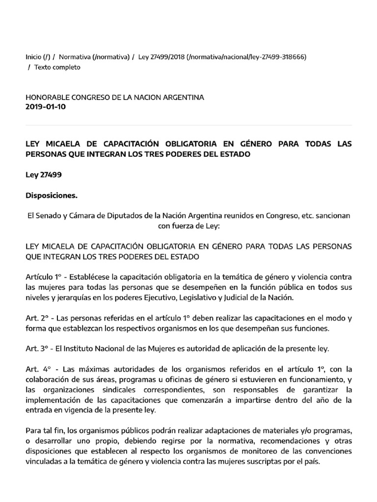 Ley Micaela-2019 | PDF