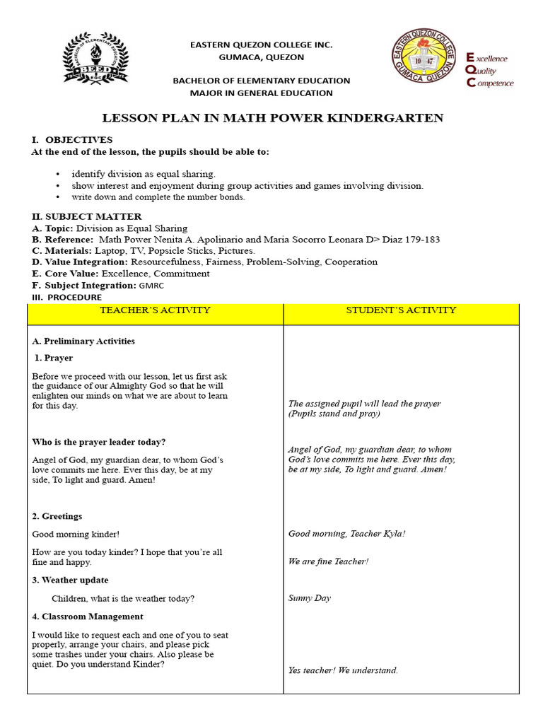 Erivera Math LP Division PDF | PDF | Learning