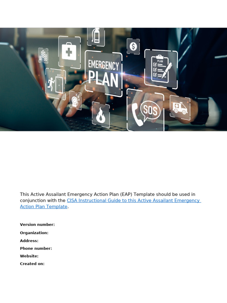 CISA Active Assailant EAP Template 20250204 508 | PDF | Emergency | Emergency Evacuation