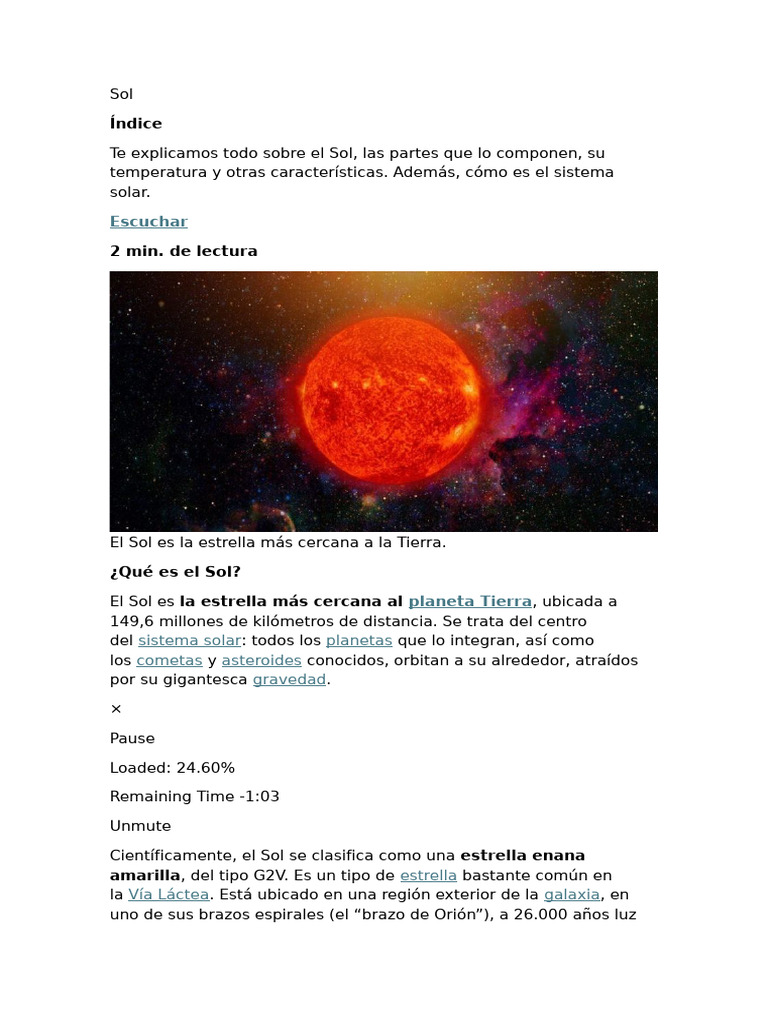 Características y Estructura del Sol | PDF | Dom | Estrellas