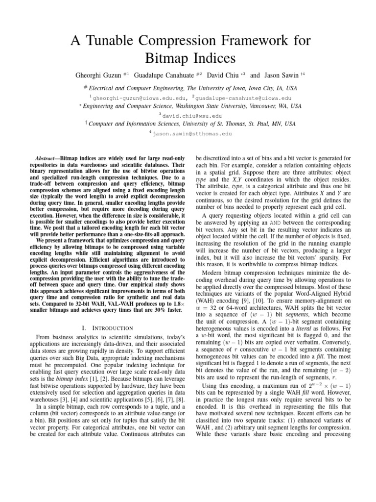 Optimizing Bitmap Index Compression | PDF | Data Compression | Bit