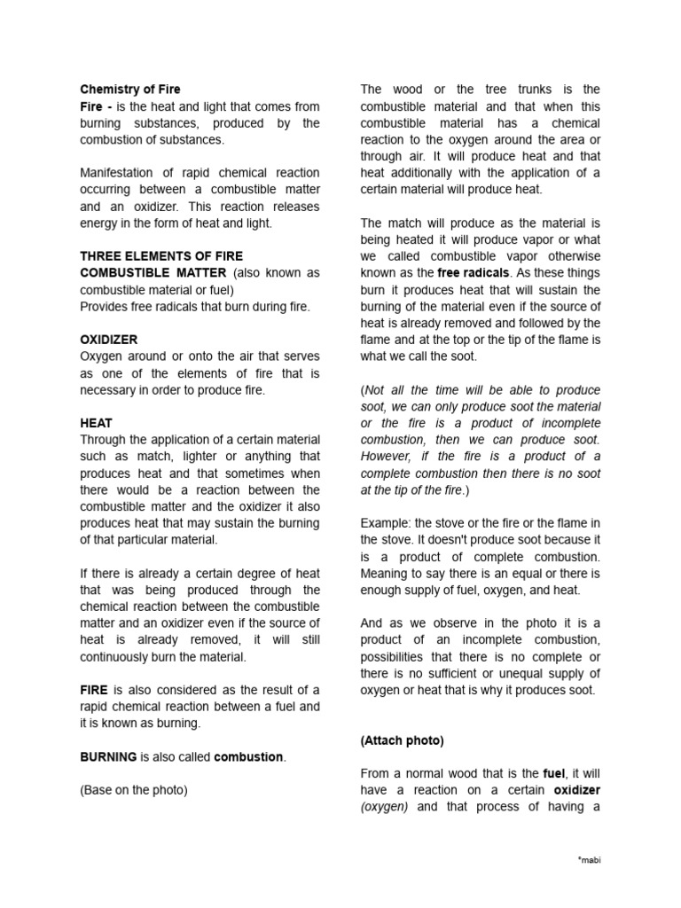 Understanding Fire Chemistry | PDF | Combustion | Fires