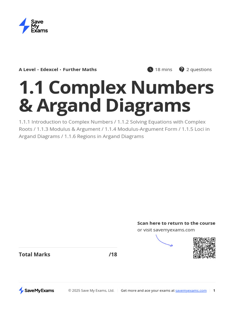 1 1 Complex Numbers Argand Diagrams | PDF