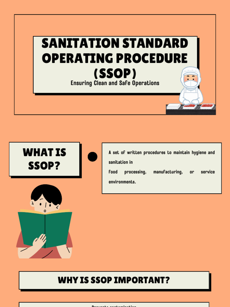 Sanitation Standard Operating Procedure (SSOP) | PDF | Hygiene | Sanitation