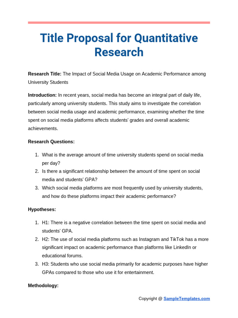 Title Proposal For Quantitative Research | PDF | Data Analysis ...