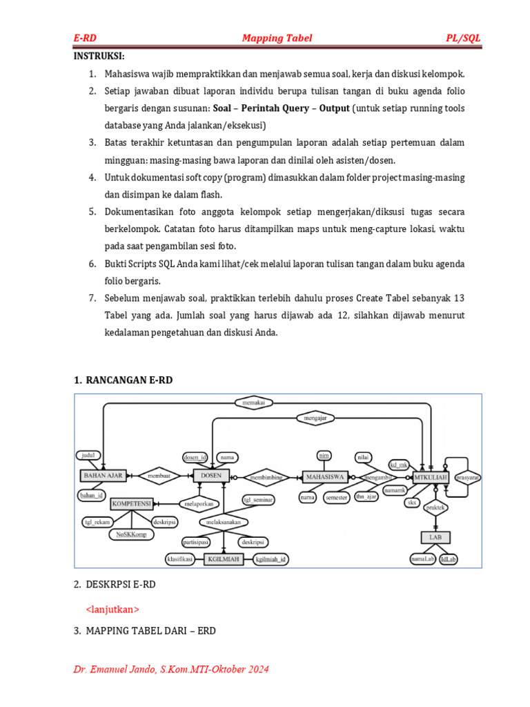 Soal Praktik PL-SQL Basis Data Oktober 2024 | PDF