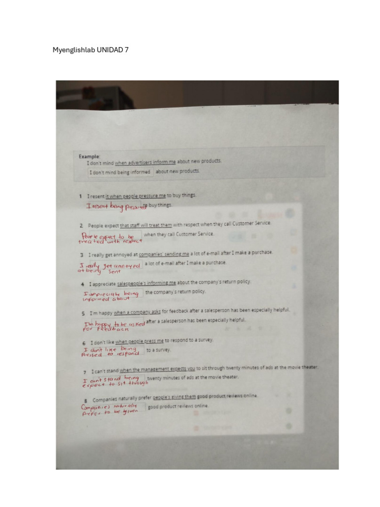 Myenglishlab UNIDAD 7 | PDF