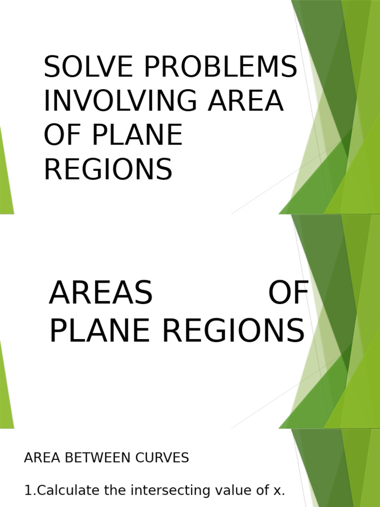 Area Calculations for Plane Regions | PDF