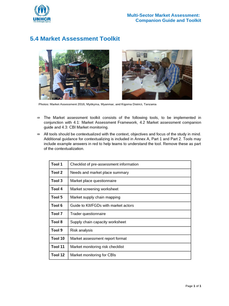 Multi-Sector Market Assessment Toolkit | PDF