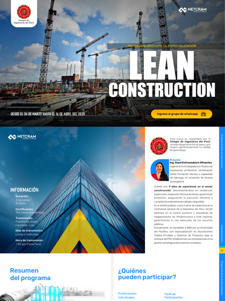 BROCHURE - Lean Construction | PDF | Ingeniería | Ingeniero civil