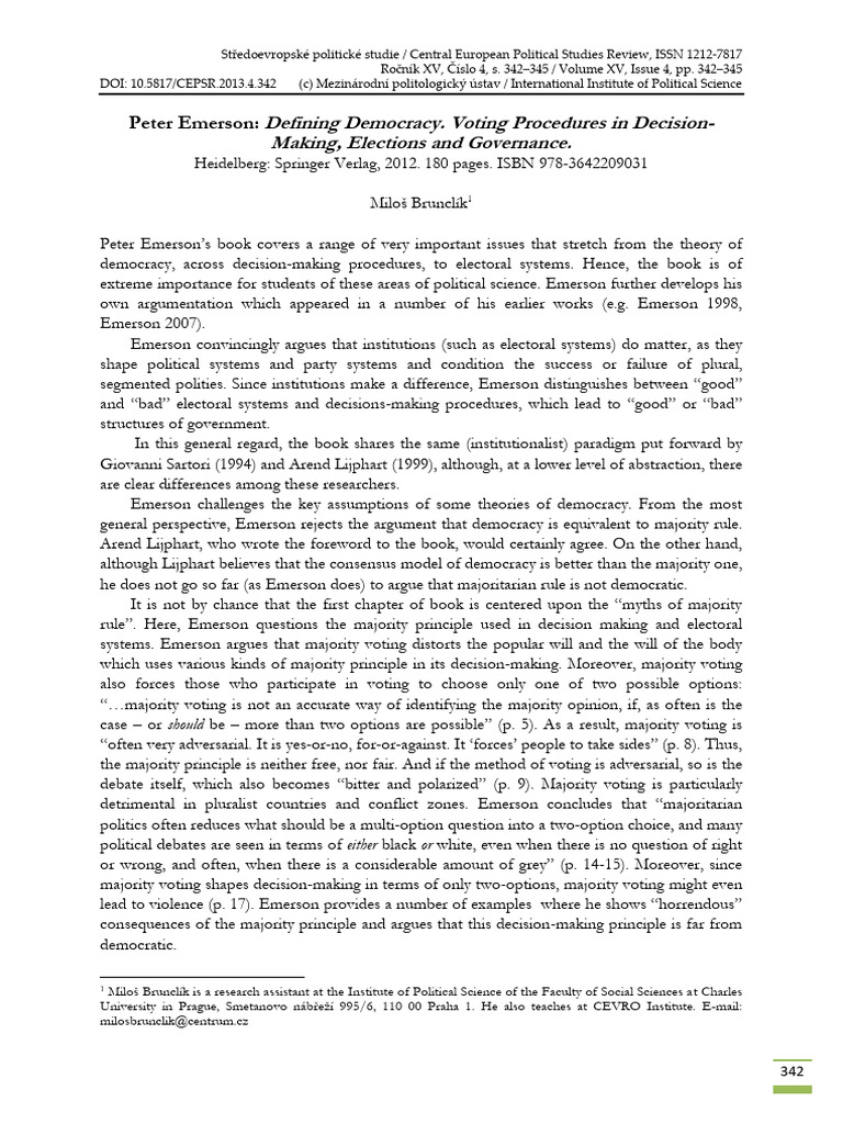 Rethinking Democracy: Voting Systems Analysis | PDF | Voting ...