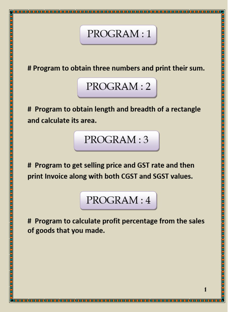 Practical File Questions List (Xi) i.p. | PDF | String (Computer Science) | Discounting