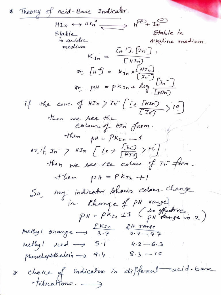 Acid Base Indicator Salt Hydrolysis | PDF | Chemical Compounds ...