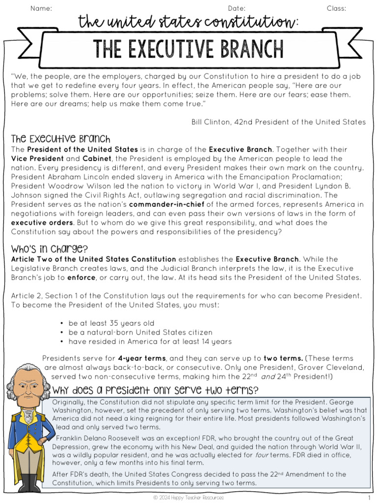 Executive Branch Article | PDF | Presidents Of The United States ...