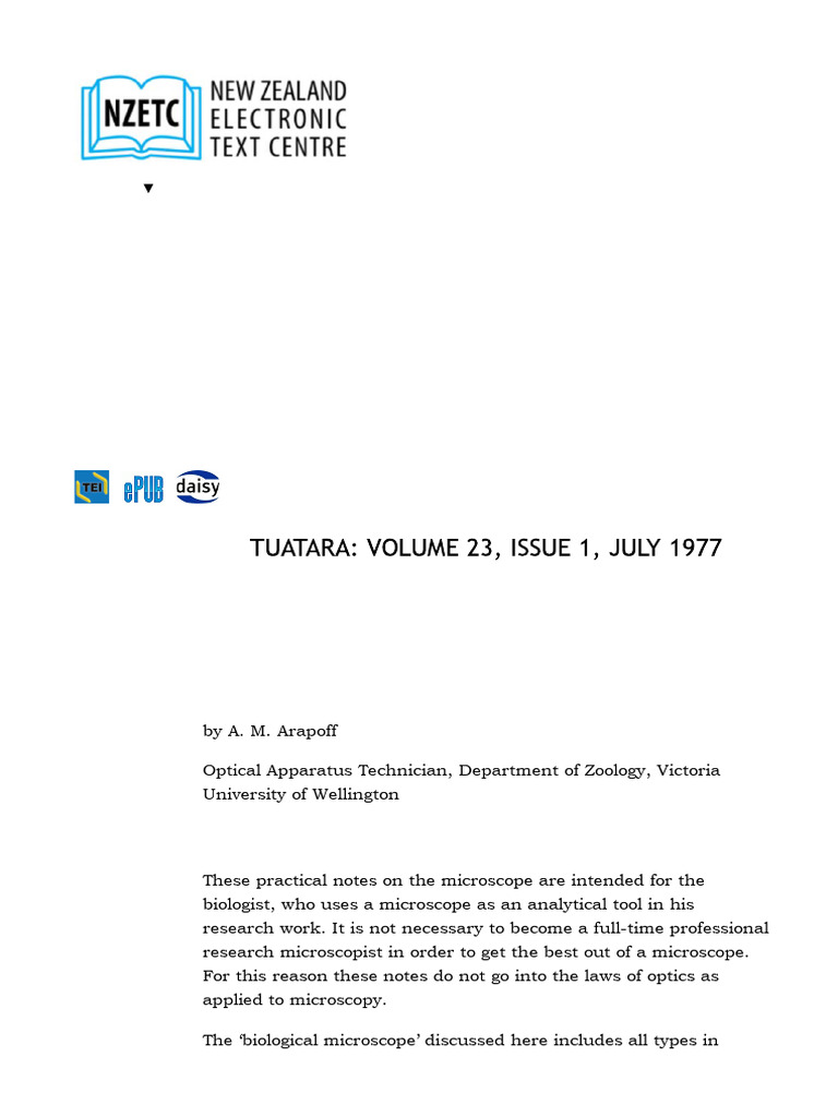 How to Use Your Microscope _ NZETC | PDF | Electromagnetic Radiation ...