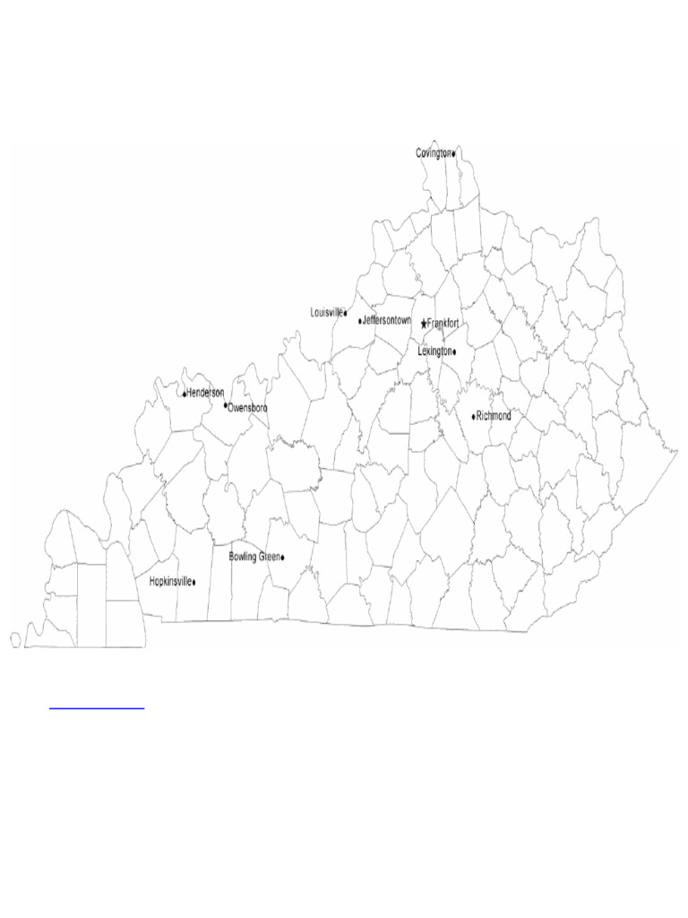 Kentucky Cities Location Map Labeled | PDF