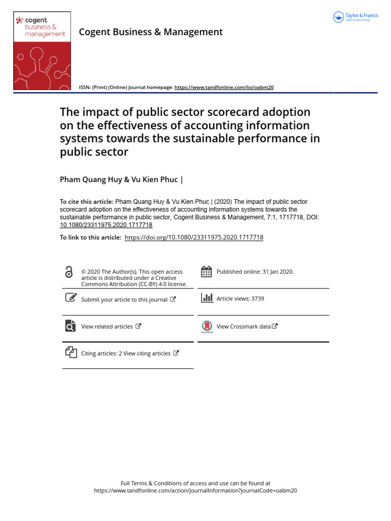 The Impact of Public Sector Scorecard Adoption On The Effectiveness of ...