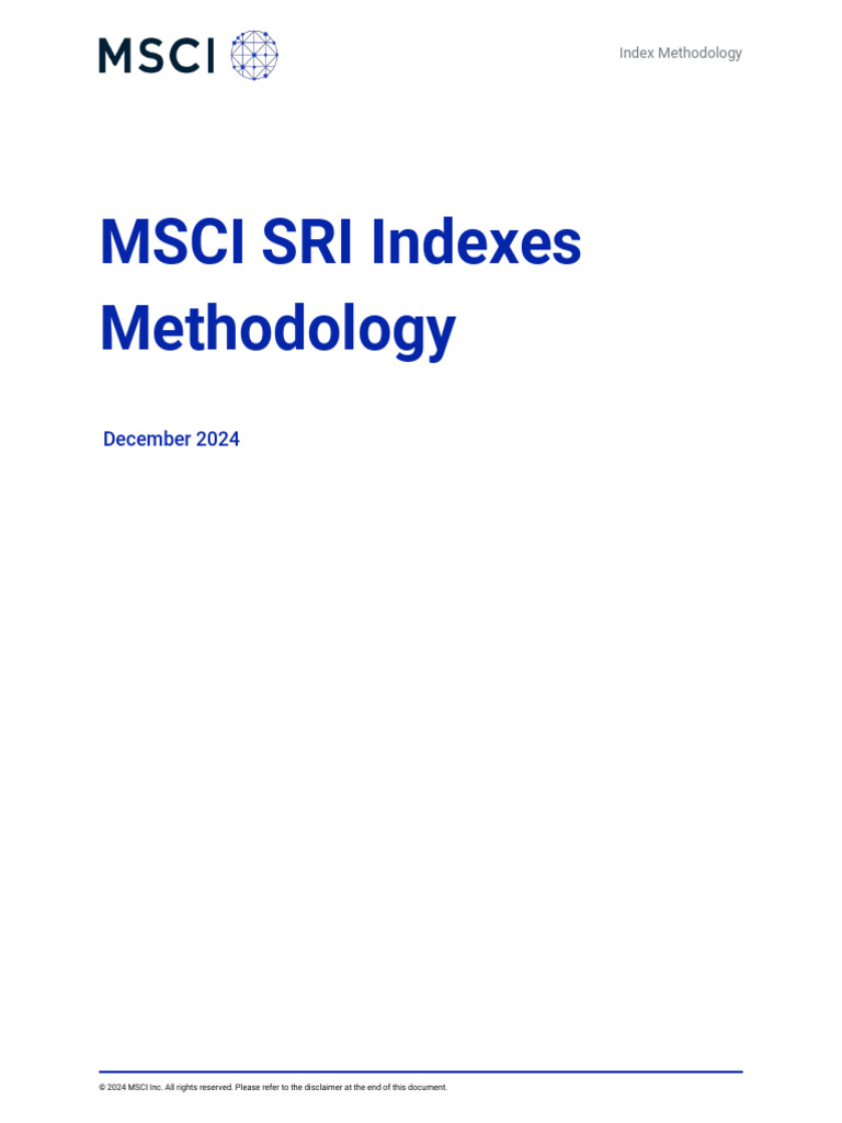 MSCI SRI Indexes Methodology 20241230 | PDF | Msci | Coal
