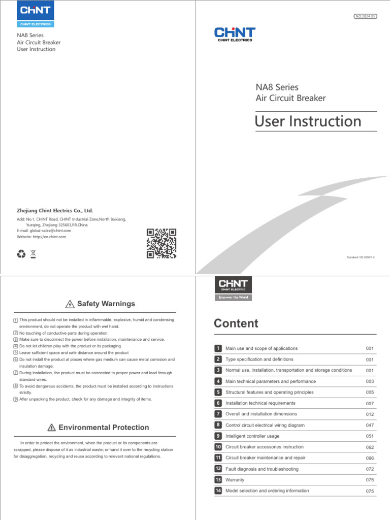 2405-NA8-ACB-Manual | PDF | Mains Electricity | Insulator (Electricity)