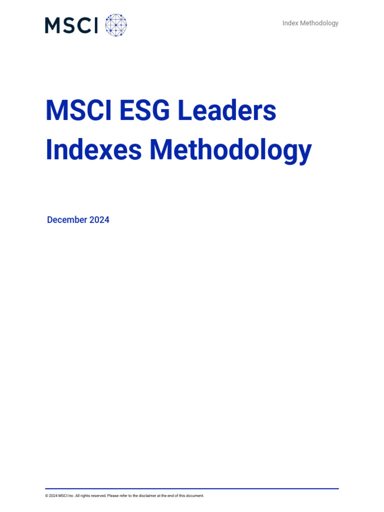 MSCI ESG Leaders Indexes Methodology 20241213 | PDF | Msci | Coal