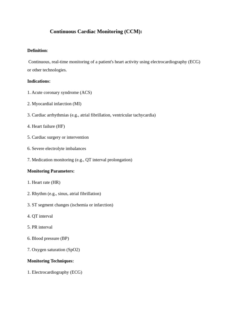 Cardiac Monitoring | PDF