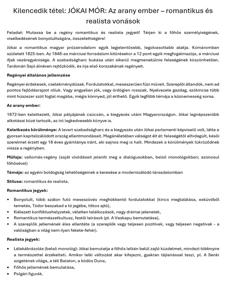 9 Tetel Jokai Mor | PDF